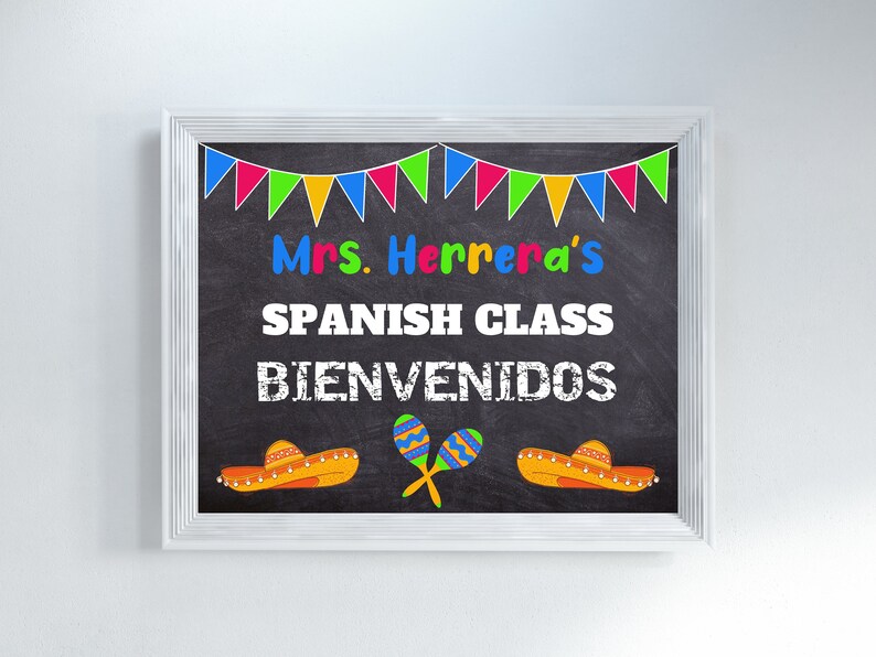 Spanish Classroom Door Sign Template ESOL Classroom Door - Etsy