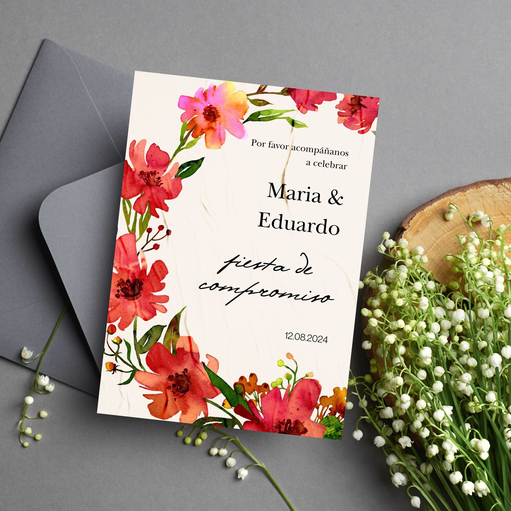 Spanish Engagement Party Invitation, Spanish Electronic Invitation ...