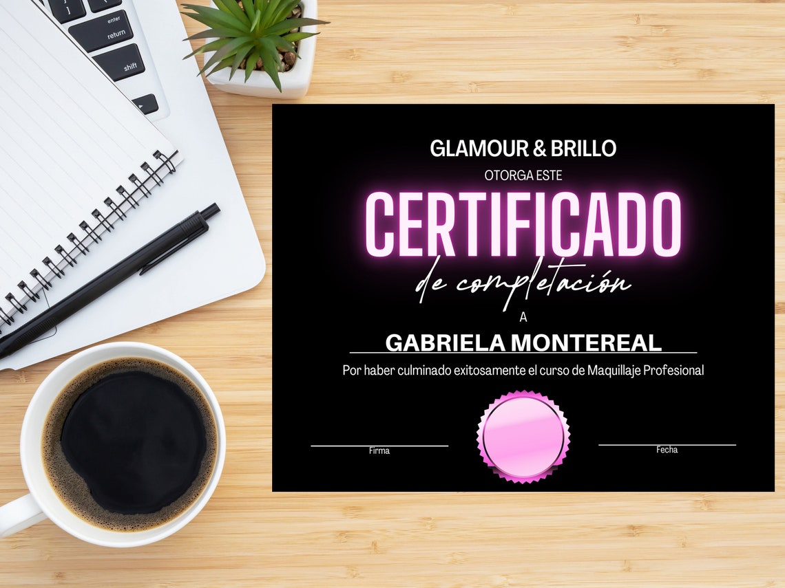 Certificado De Completación Plantilla Editable Canva, Spanish ...