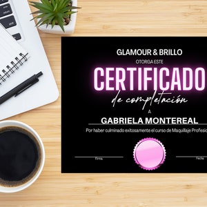 Certificado De Completación Plantilla Editable Canva, Spanish ...
