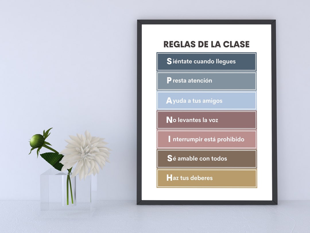 Spanish Classroom Rules, Spanish Classroom Wall Decor, Boho Class Decor ...