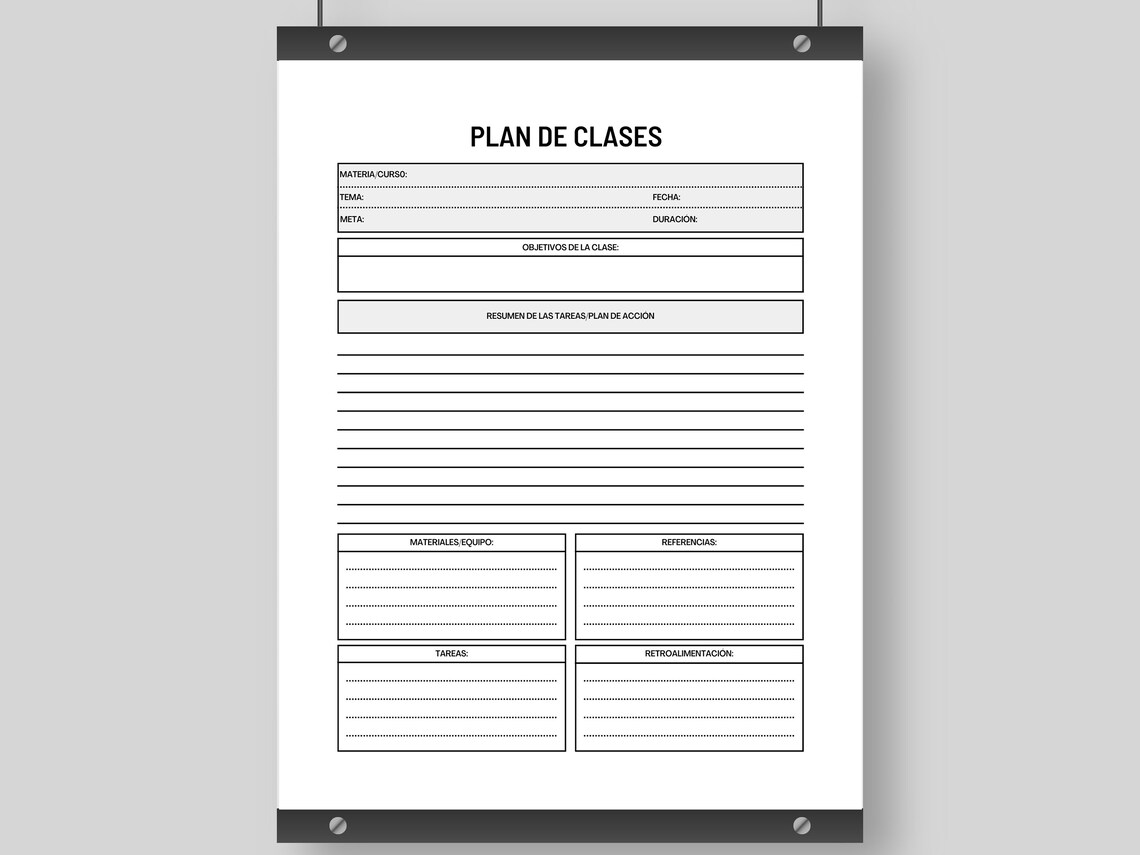 Spanish Lesson Plan Digital Download, Plan De Clases Imprimible, Plan ...