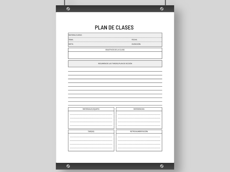 Spanish Lesson Plan Digital Download, Plan De Clases Imprimible, Plan ...