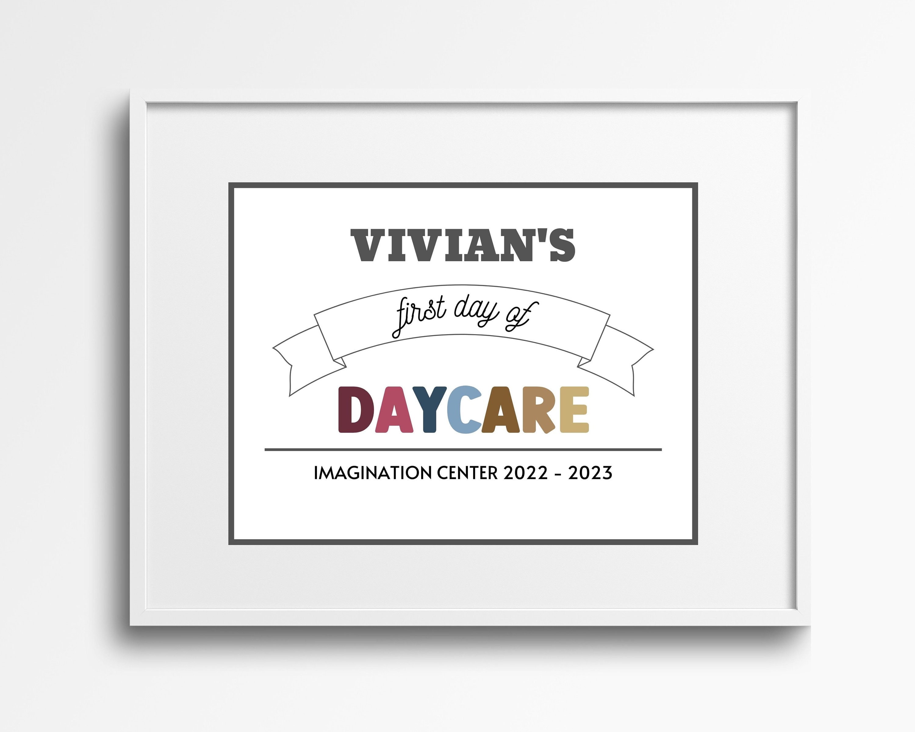 First Day of Daycare Editable Template, Boho Daycare Template, First ...