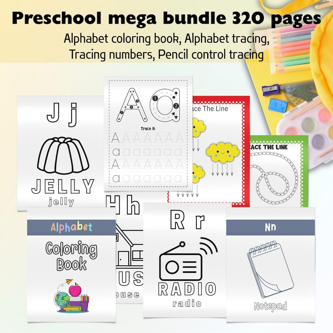 Preschool Mega Activity Bundle: Alphabet, Number Tracing, Pencil ...