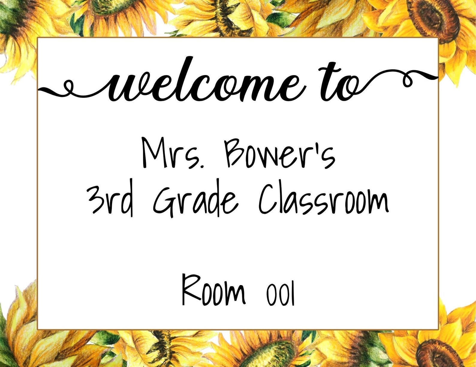 Sunflowers Classroom Door Sign Template, School Door Sign, Classroom ...