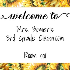 Sunflowers Classroom Door Sign Template, School Door Sign, Classroom ...