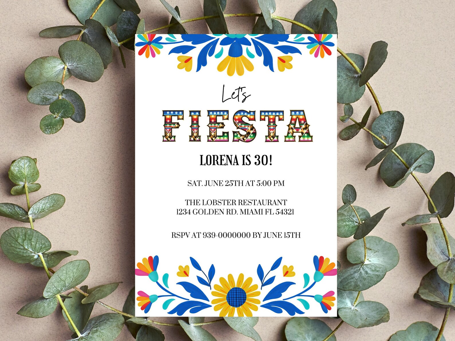 Birthday Spanish Digital Invitación, Mexico Themed Birthday Invitation ...