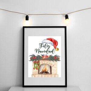 Feliz Navidad Imprimible 5x7, Feliz Navidad Digital Download, Merry ...
