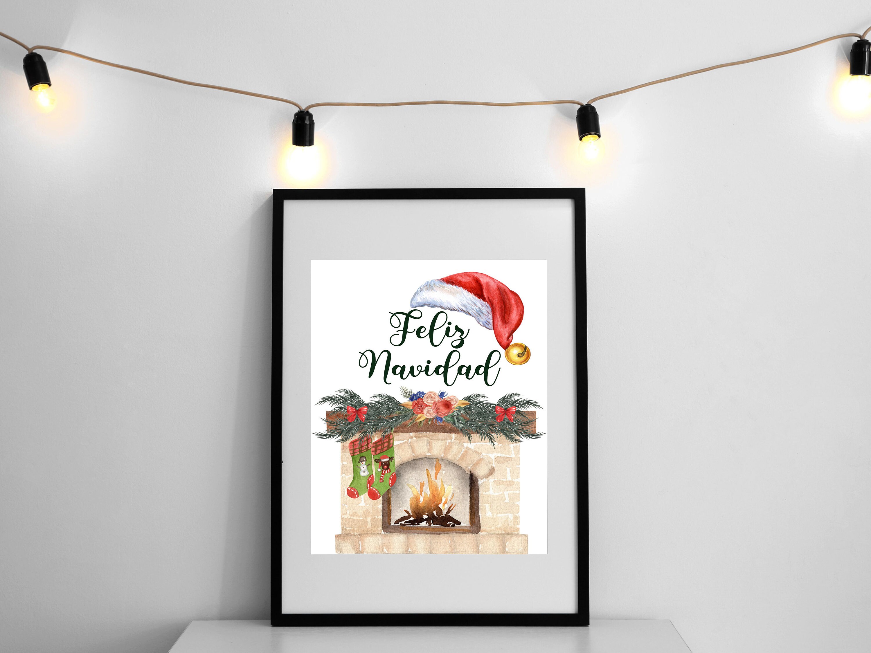 Feliz Navidad Imprimible 5x7, Feliz Navidad Digital Download, Merry ...