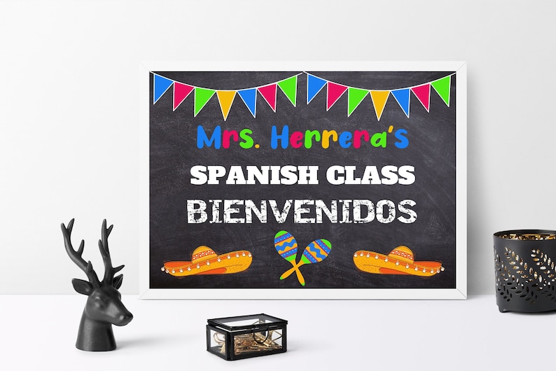 Spanish Classroom Door Sign Template ESOL Classroom Door - Etsy