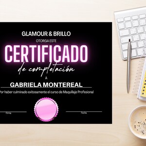Certificado De Completación Plantilla Editable Canva, Spanish ...