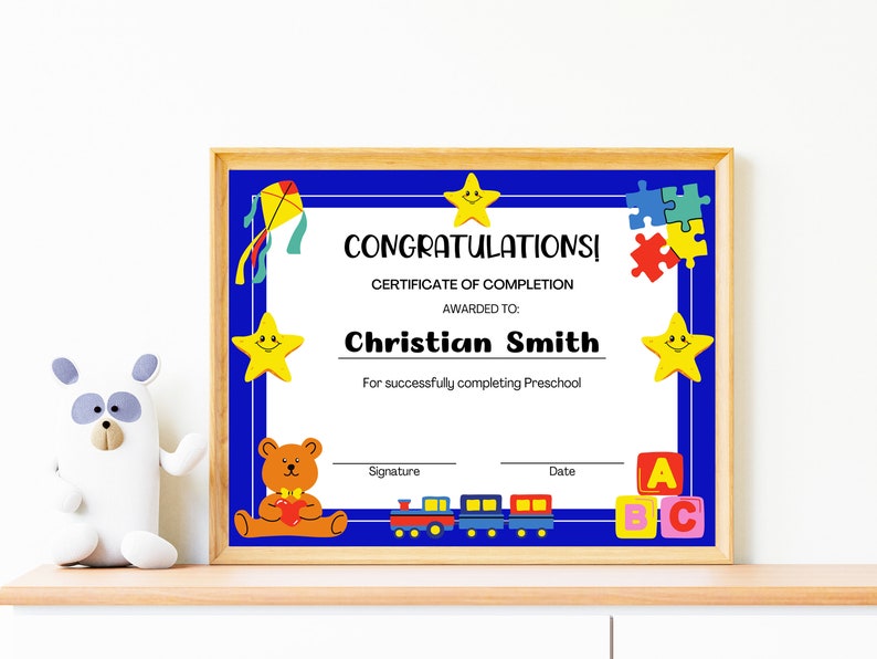 Kids Certificate of Completion Template, Teacher Printable (canva) - Etsy