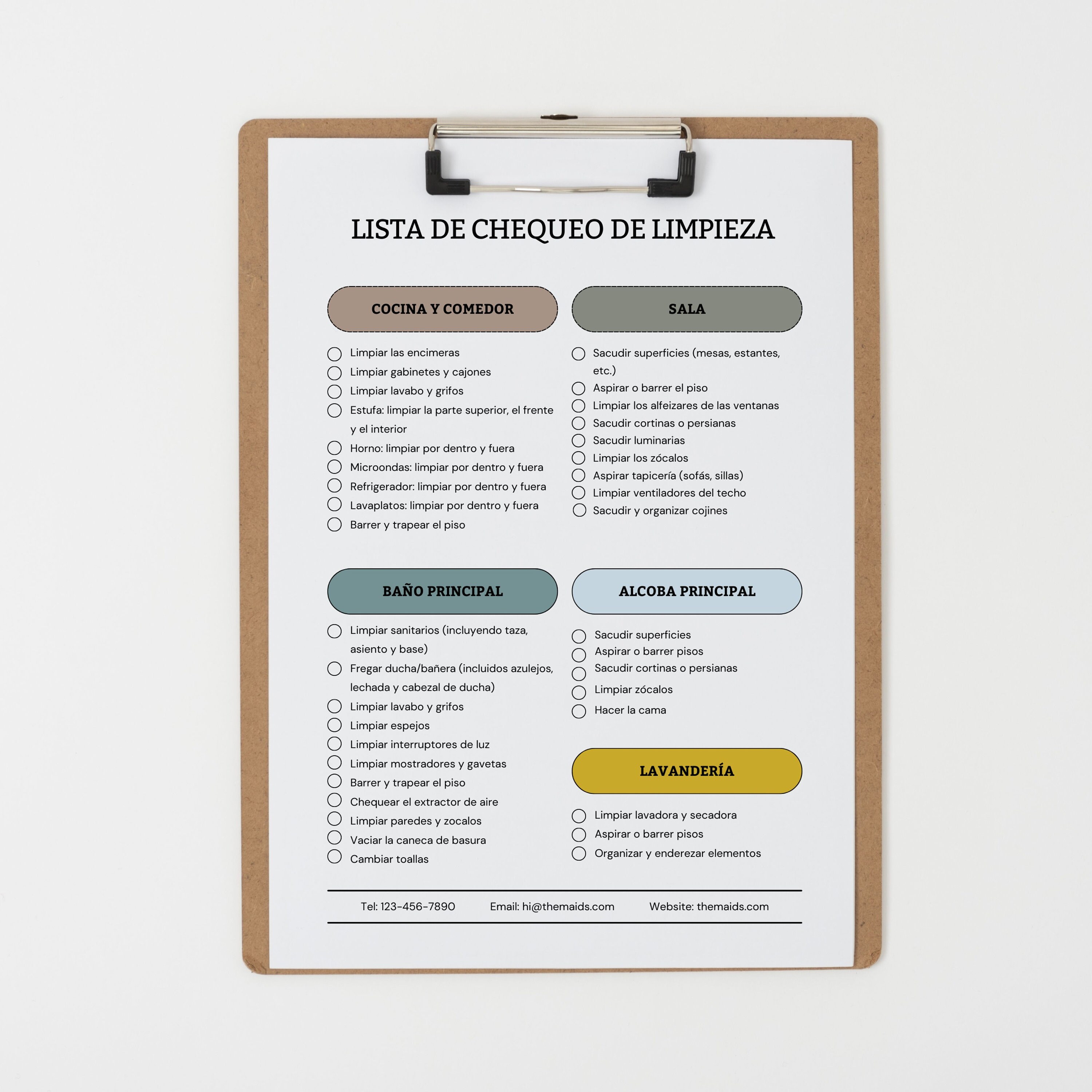 Spanish Housekeeping Checklist Template, Housekeeping Cleaning Planner ... Spanish Housekeeping Checklist Template, Housekeeping Cleaning Planner ...