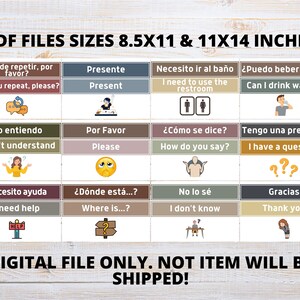 Spanish Classroom Phrases Printables, ESOL Classroom Poster, Spanish ...