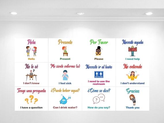 Spanish Classroom Phrases Printables ESOL Classroom Poster - Etsy