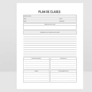 Spanish Lesson Plan Digital Download, Plan De Clases Imprimible, Plan ...