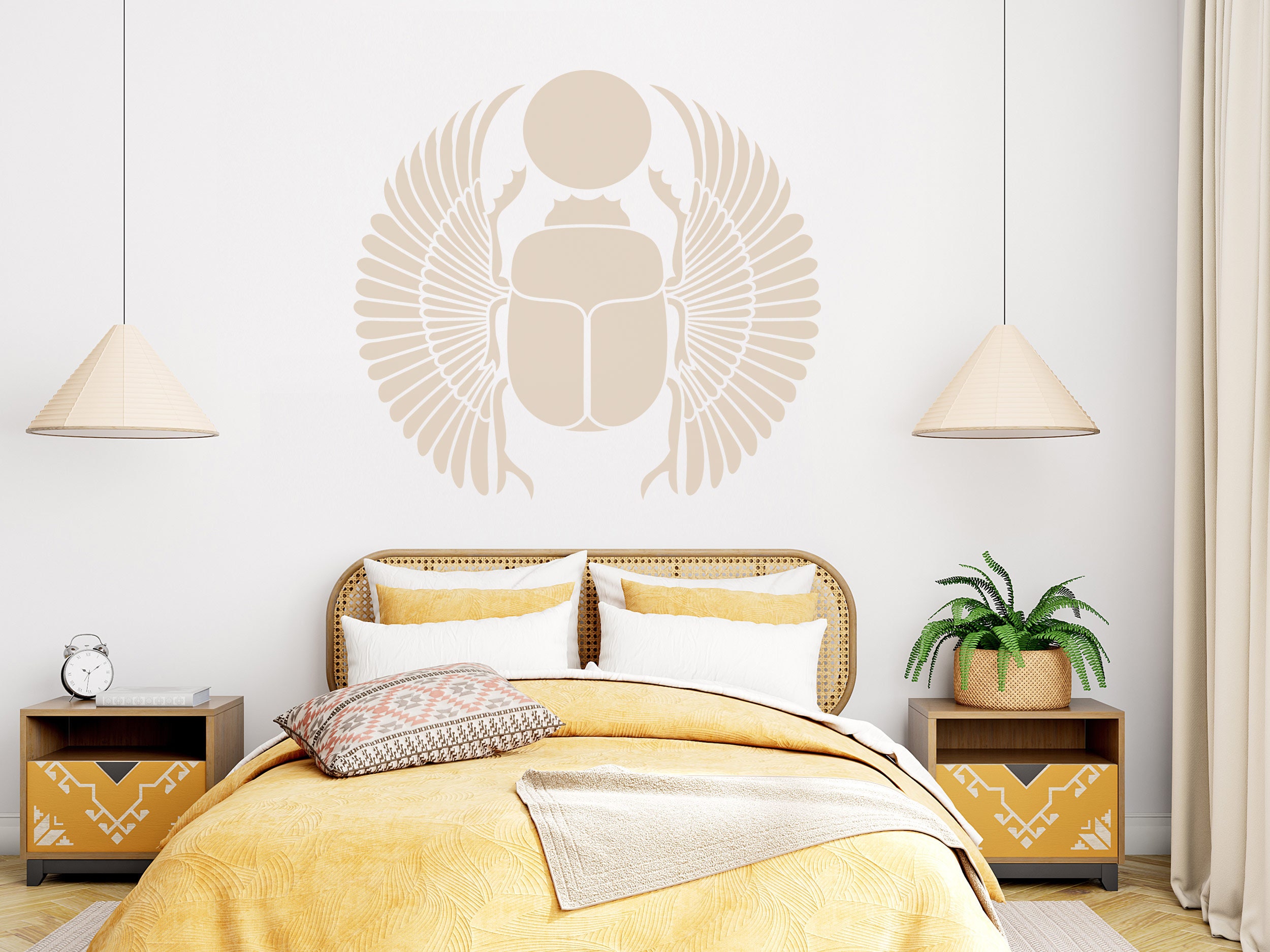 Scarab Stencil / Beetle Stencil | Artistic Wall Decor With Egyptian ...