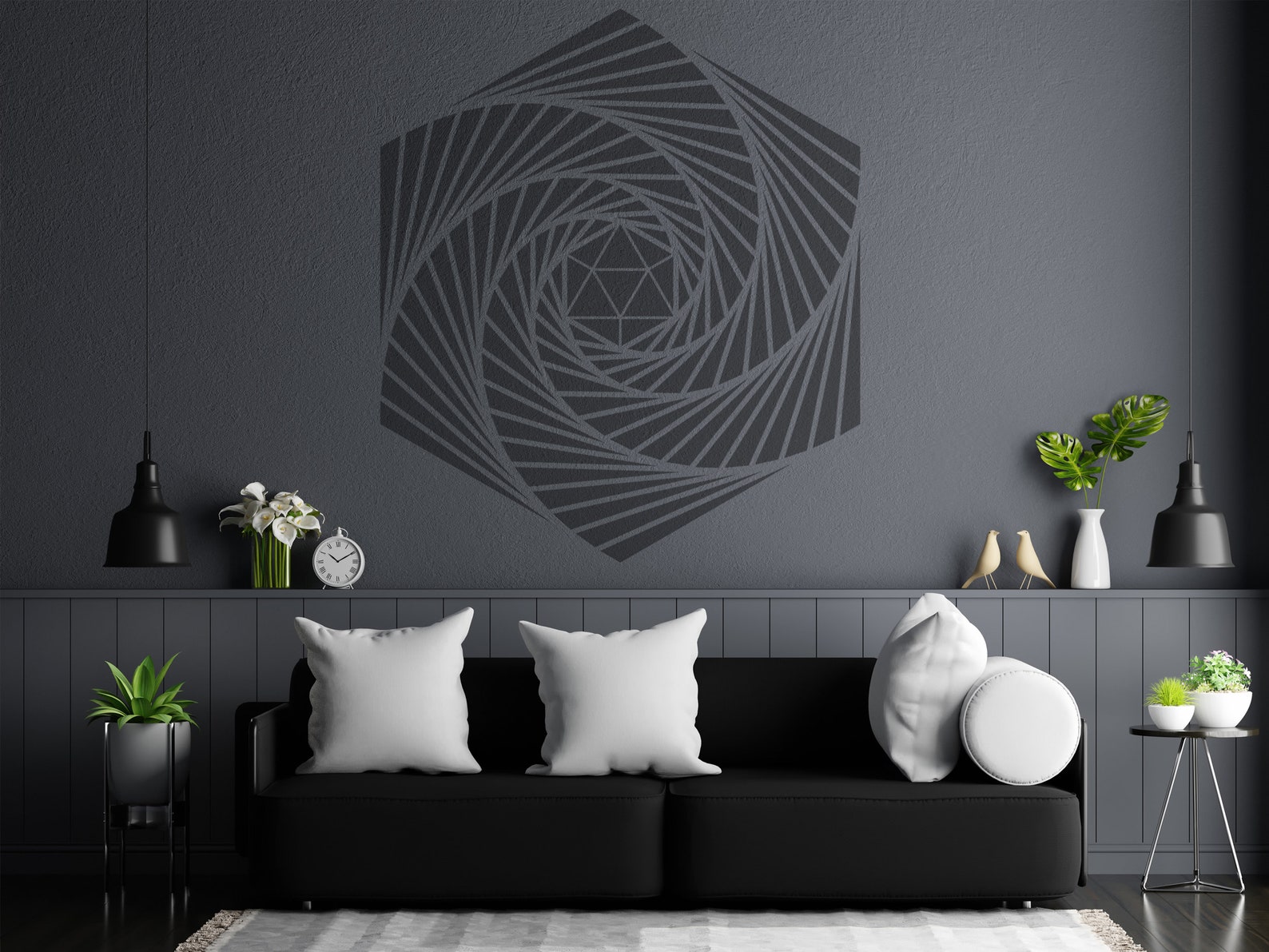 Spiral Hexagon Stencil Templates, Spray Paint Stencils, Extra Large ...