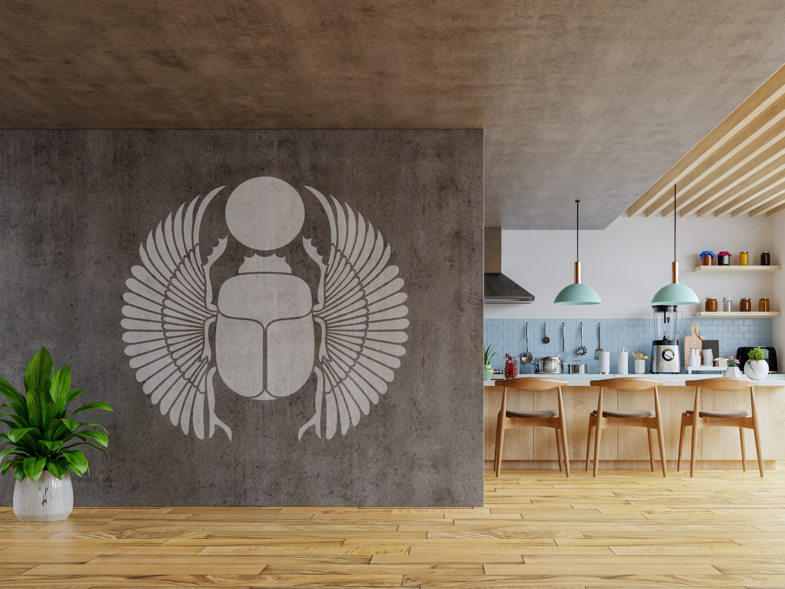 Scarab Stencil / Beetle Stencil | Artistic Wall Decor With Egyptian ...