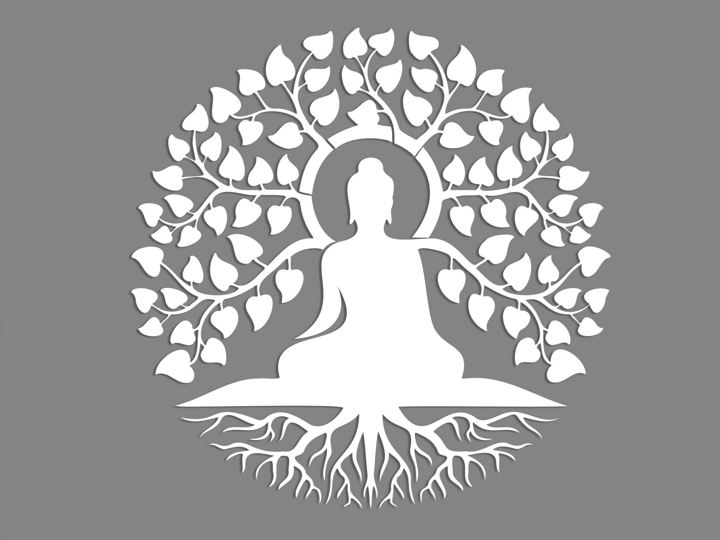 Buddha Stencil, Buddha Tree of Life, Buddha Wall Art, Meditation ...
