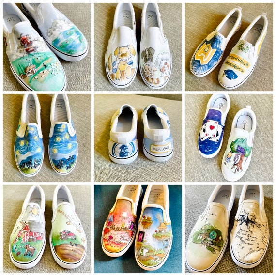 Womens Hand Drawn CUSTOM SHOES Personalized Fan Art Unique - Etsy