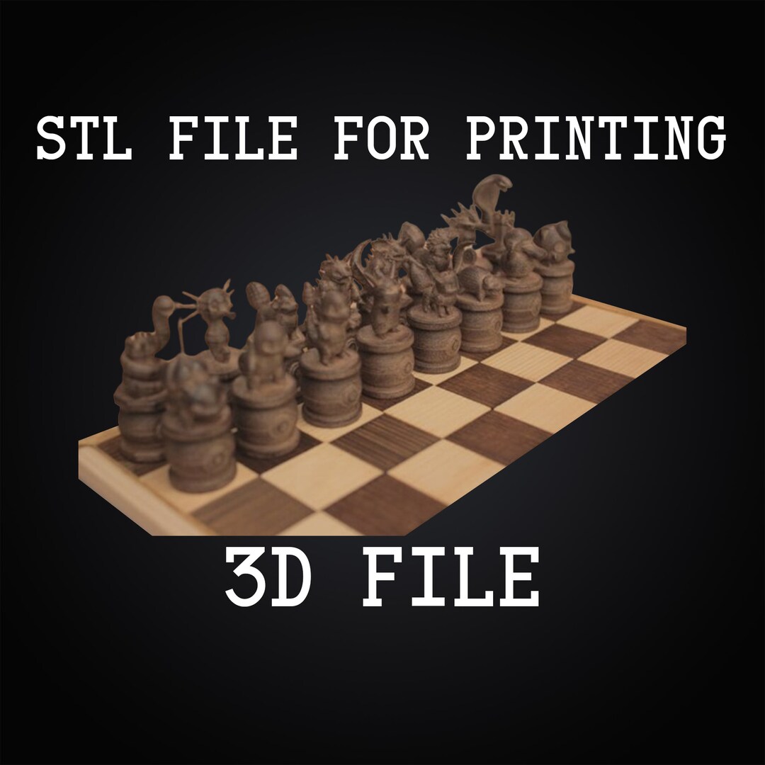 Pokemon Chess Set STL File for Printing 3d Printible 3d File - Etsy ...
