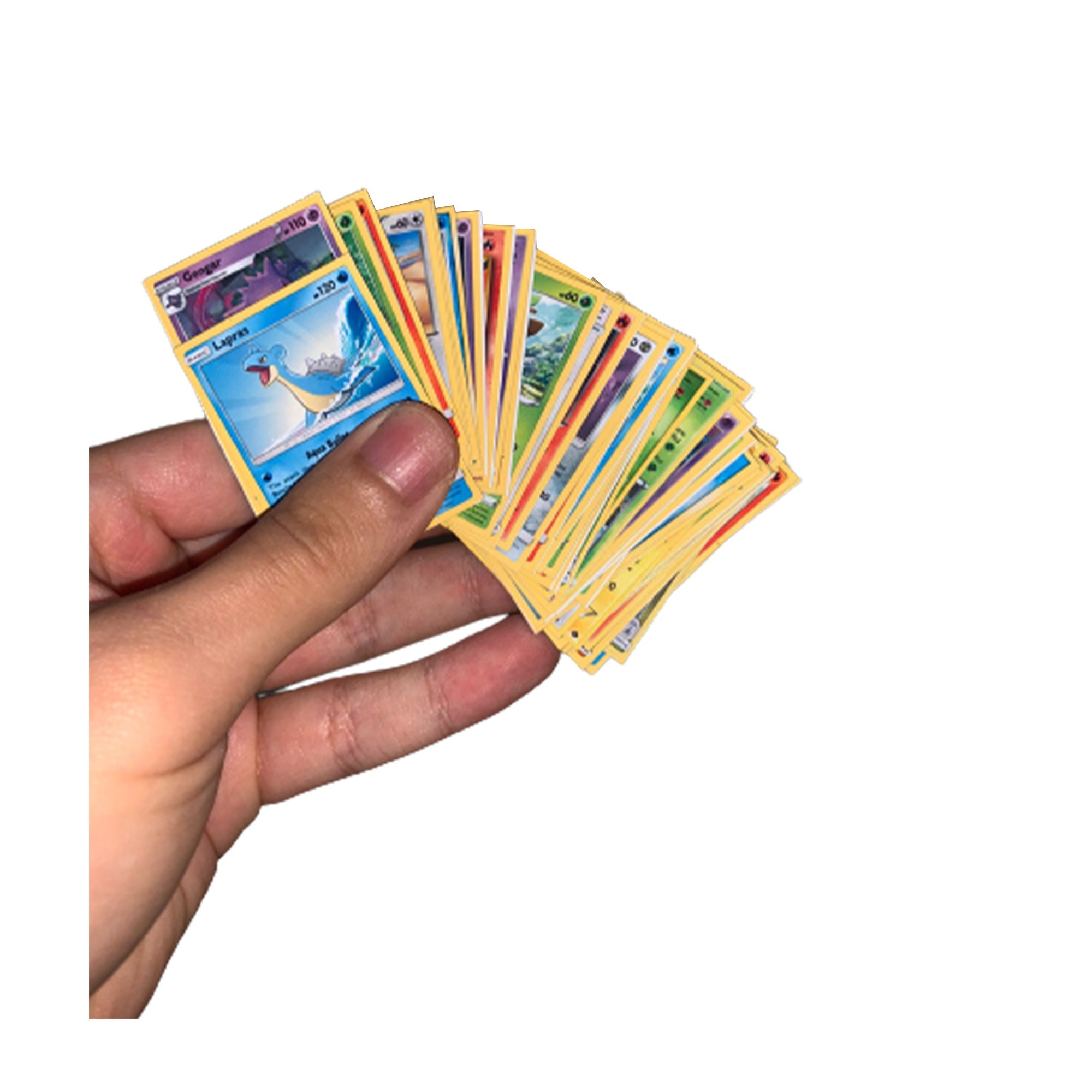 Mini Pokemon Cards 40 Pieces Custom Made Card Etsy
