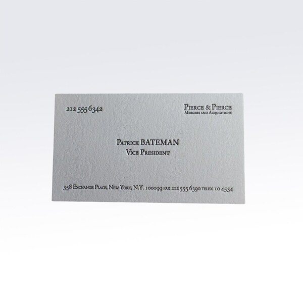 American Psycho Business Card - Etsy