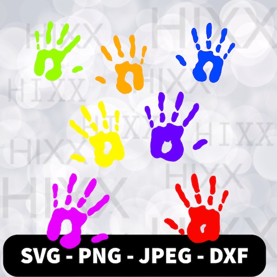 Handprints SVG Finger Painting Messy Painting Hand - Etsy
