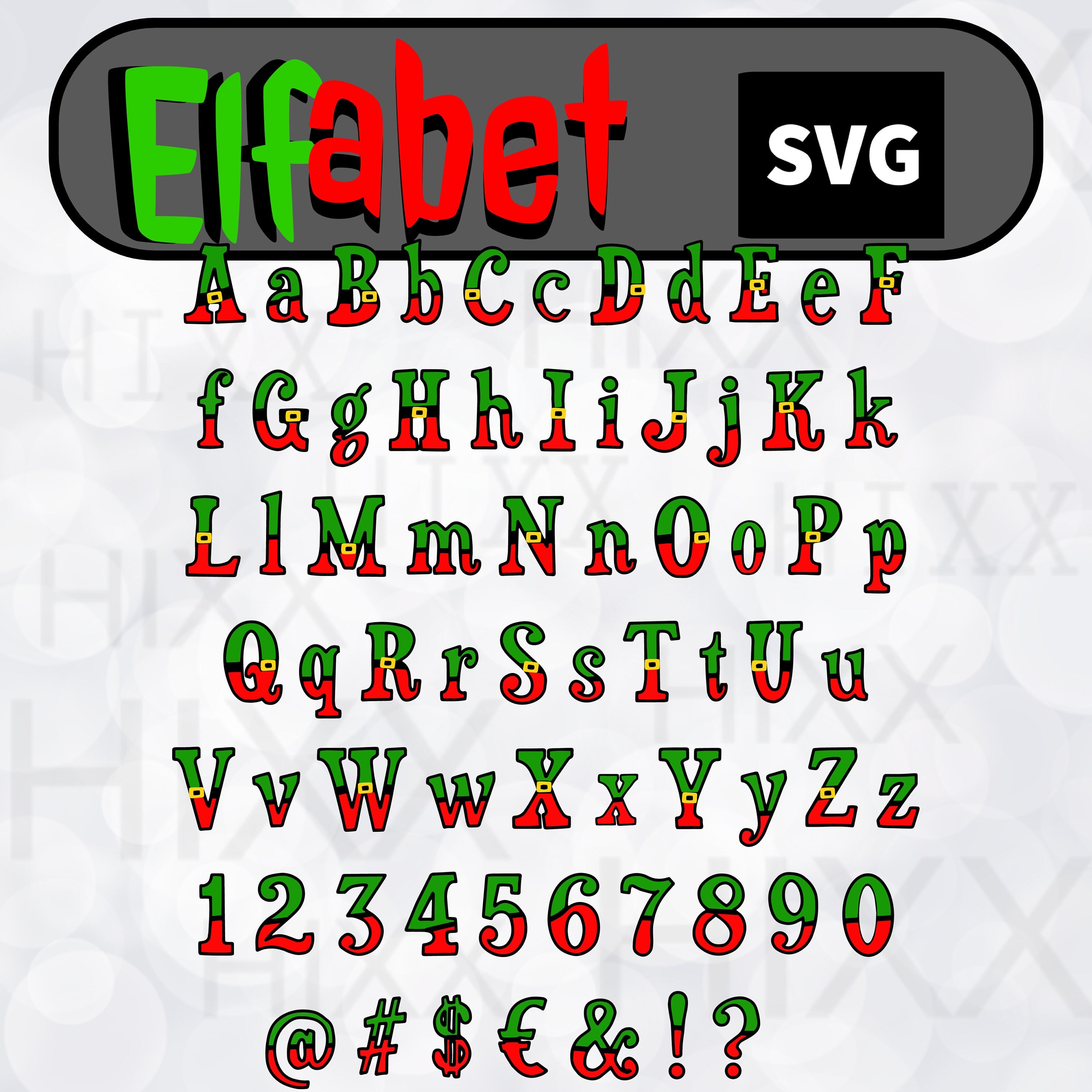 Elfabet SVG Elf Letters SVG Elf Graffiti Christmas Letters - Etsy Canada