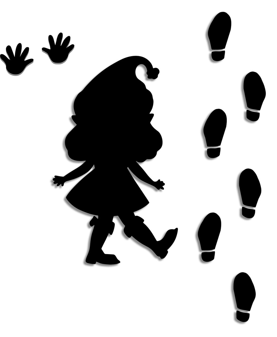 Snowdrop Toes Elf Stencil SVG, Elf Footprints, Elf Handprint, Elf ...