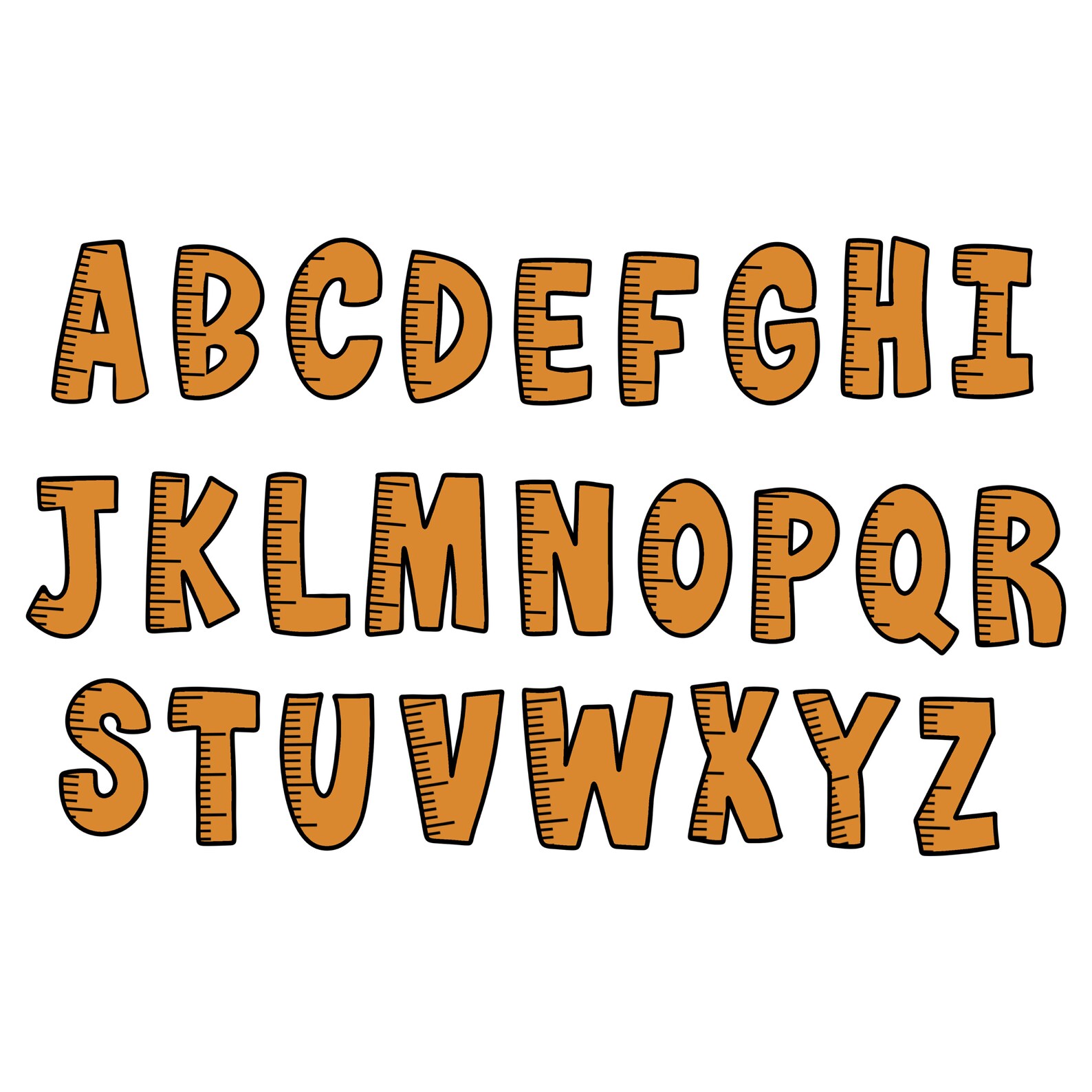RULER Font SVG, Digital Download, Alphabet SVG, Ruler Letters Svg, Back ...