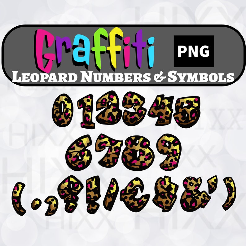 Leopard Graffiti PNG, Graffiti Letters, Numbers, Symbols Sublimation ...