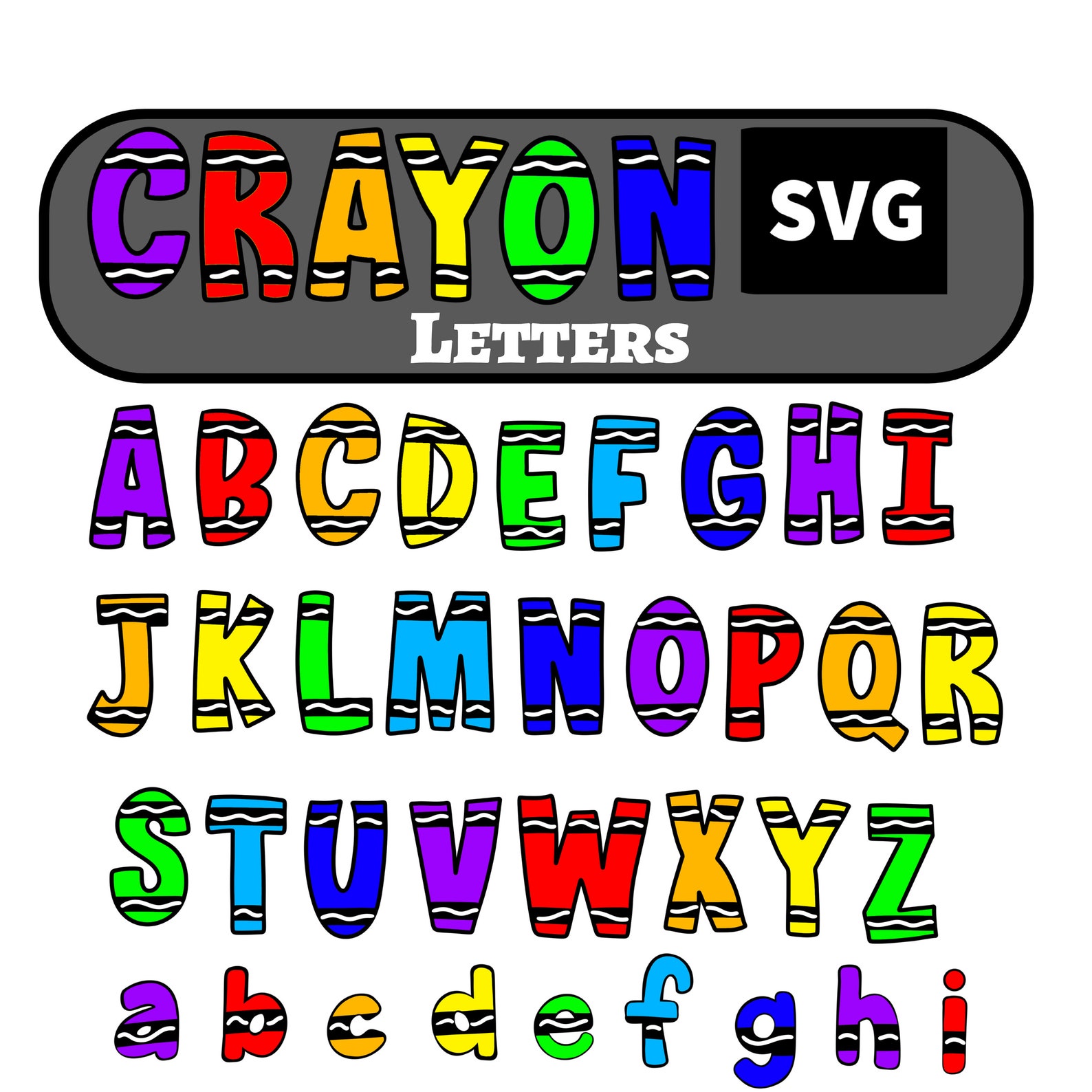 Crayon SVG, Crayon Letters, Crayon Numbers, Crayon Symbols, Crayon ...