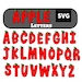 APPLE Font SVG, Digital Download, Alphabet SVG, Back to School, School ...