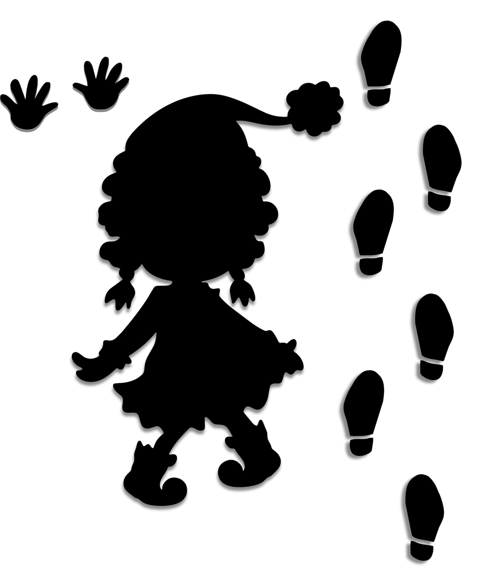 Twinkle Toes Elf Stencil SVG, Elf Footprints, Elf Handprint, Elf ...