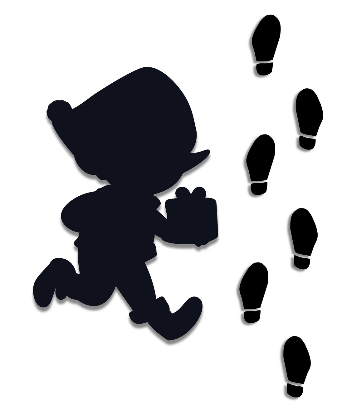 Cozy Elf Stencil SVG, Elf Footprints, Elf Silhouette, Elf Tracks ...