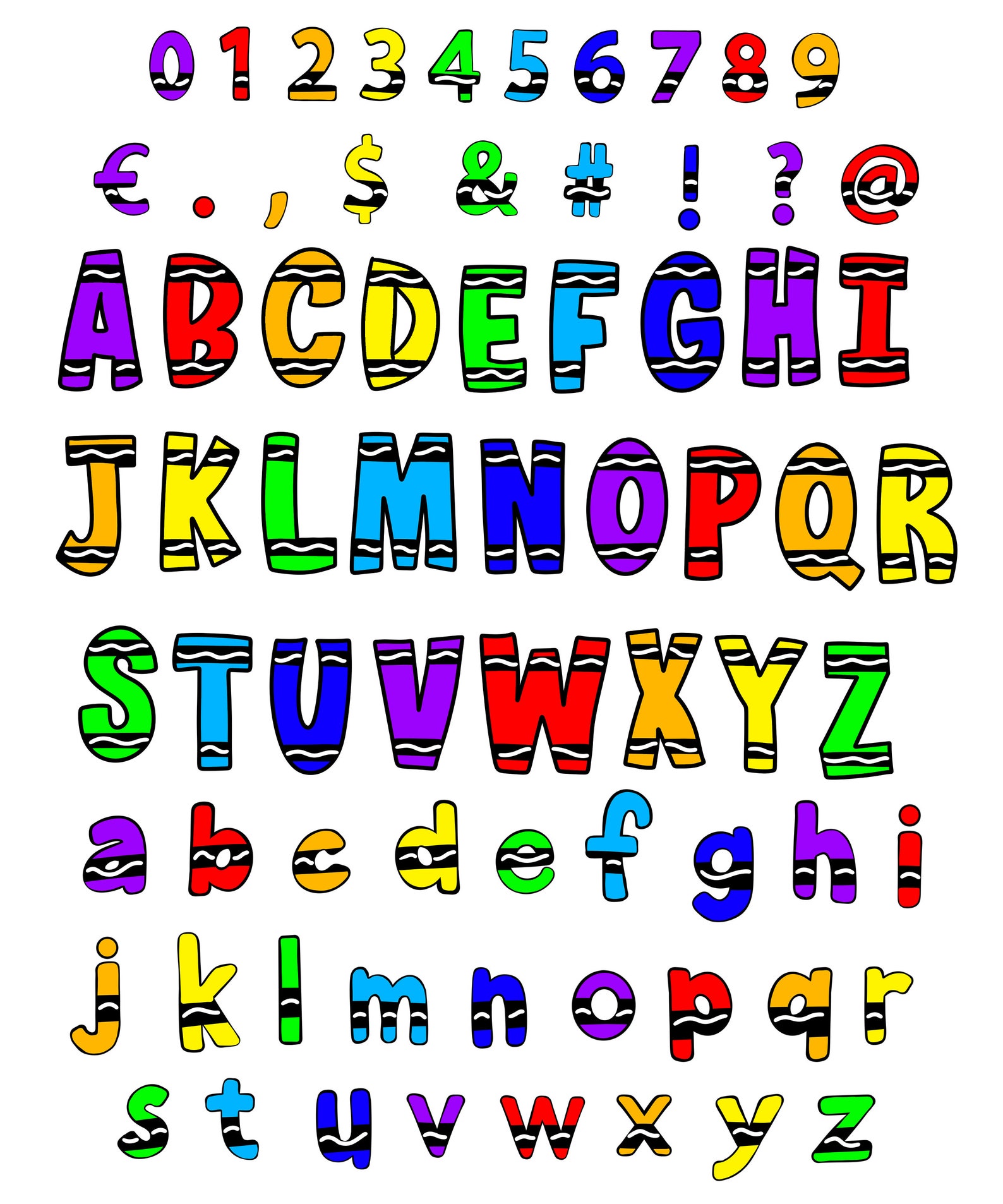 Crayon SVG, Crayon Letters, Crayon Numbers, Crayon Symbols, Crayon ...