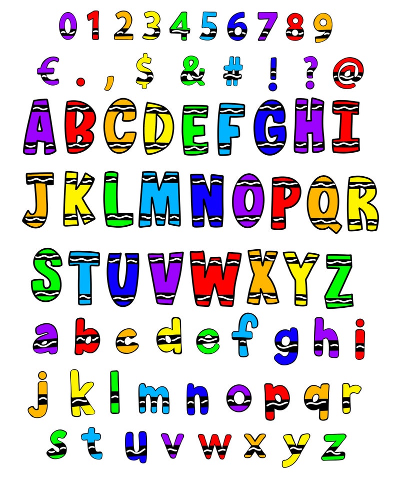 Crayon SVG, Crayon Letters, Crayon Numbers, Crayon Symbols, Crayon ...