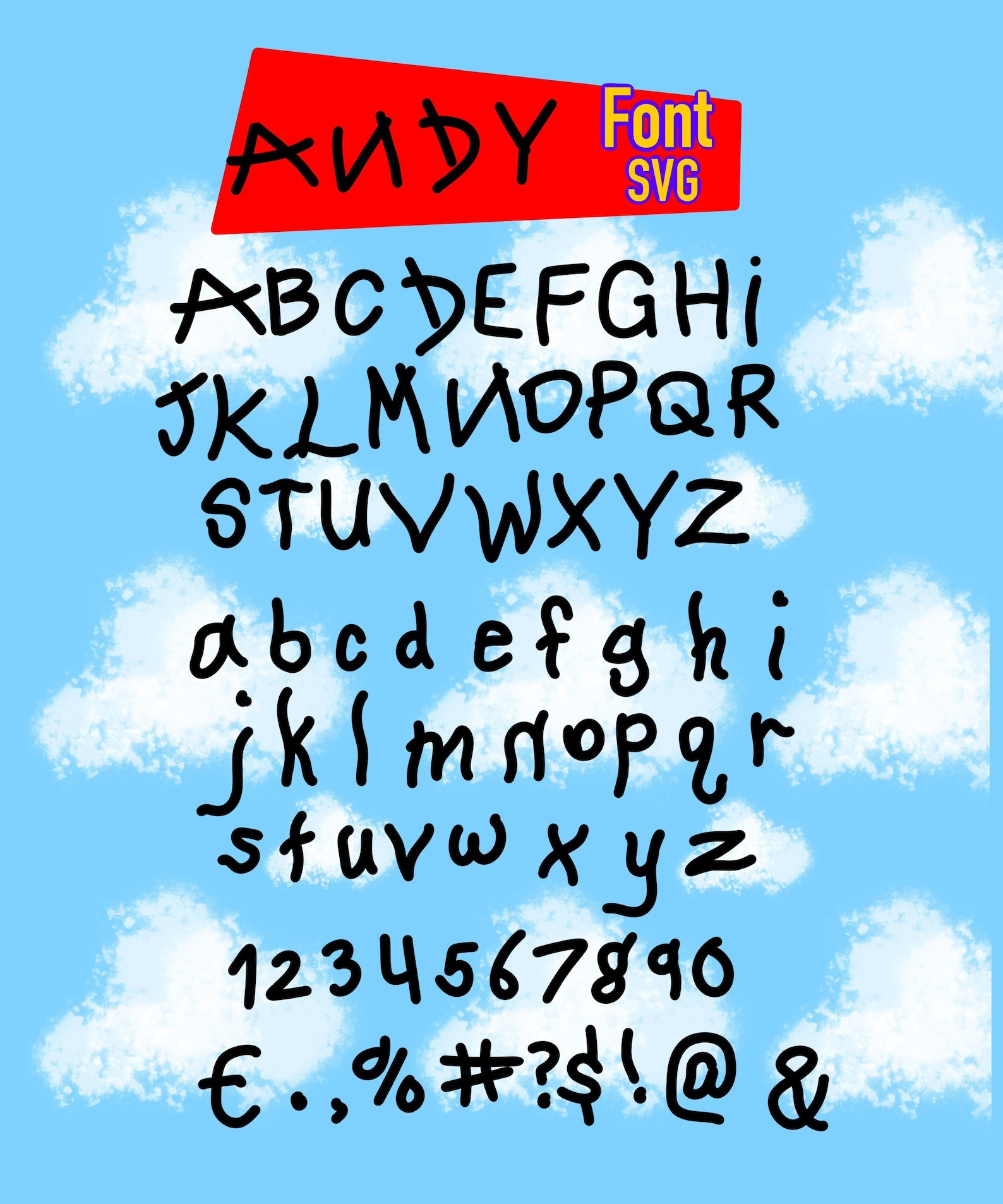 ANDY Font SVG Digital Download Alphabet SVG Toy Font Svg - Etsy Australia