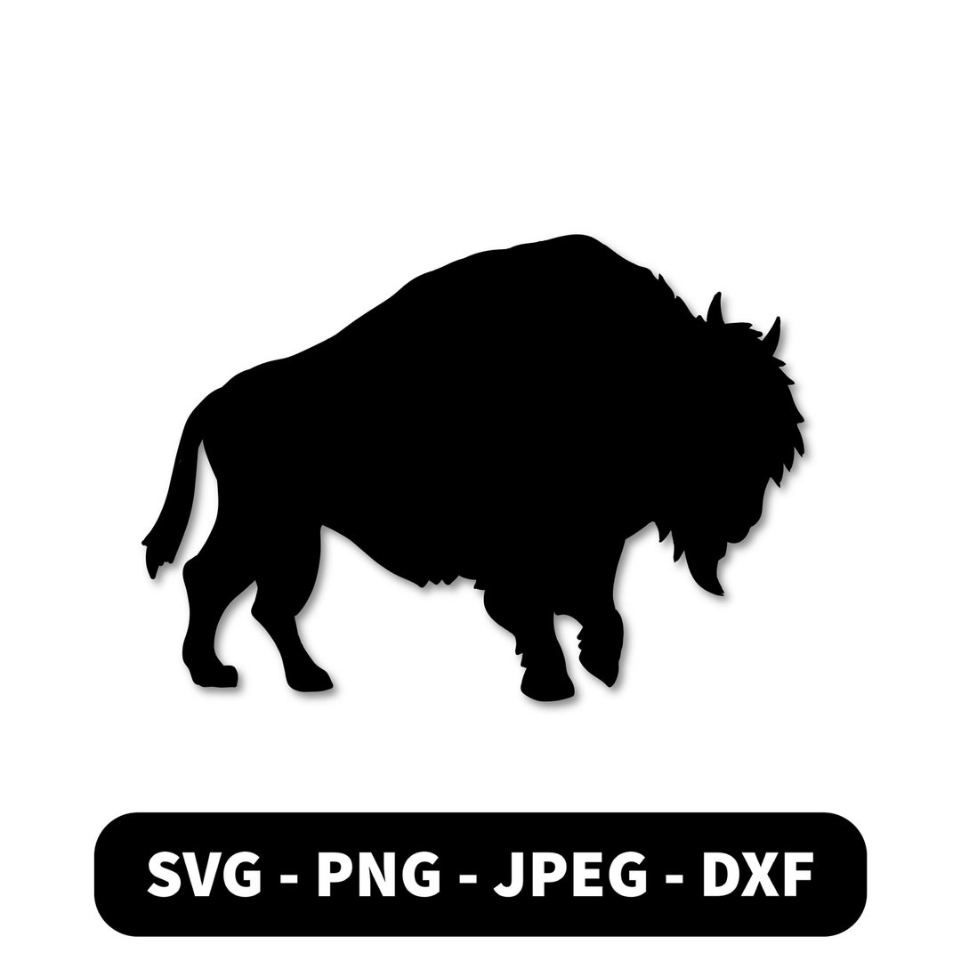 Buffalo Bison SVG Silhouette, Shaggy Buffalo, Forest Animal Clipart ...