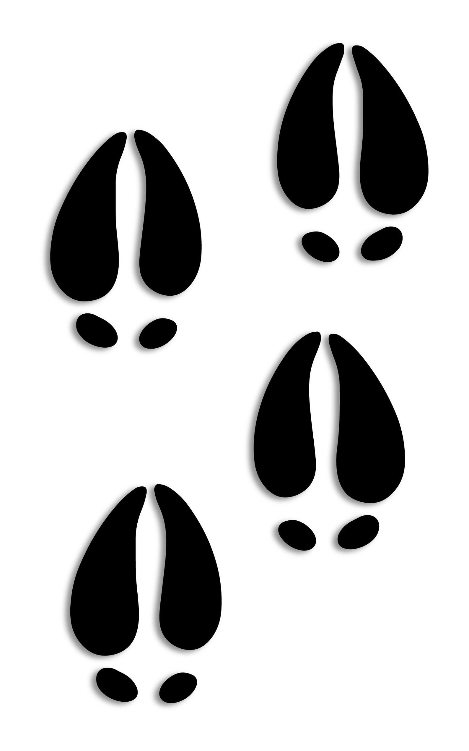 Reindeer Tracks Stencil SVG, Deer Tracks, Reindeer Tracks Silhouette ...