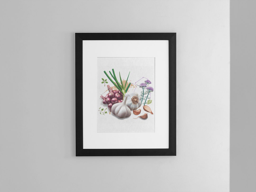 Garlic Printable, Watercolour Print, Vegetable Digital Download - Etsy
