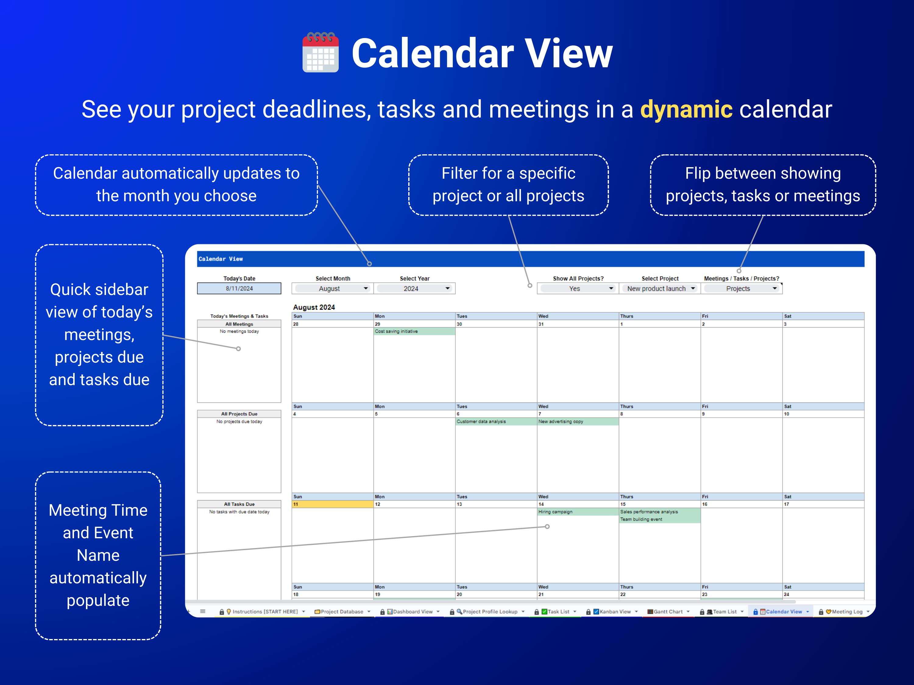 Project Management Template, Multi Project Tracker Google Sheets Gantt ...