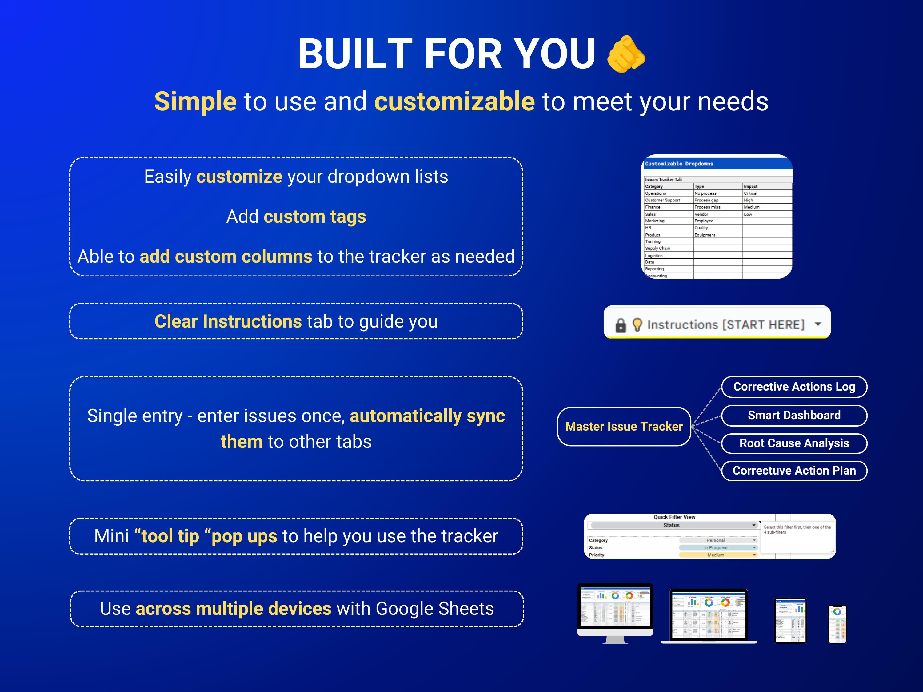 Issue Tracker Issues and Concerns Template Google Sheets Excel Project ...