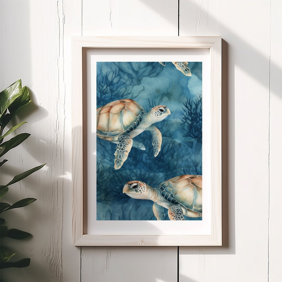 Watercolor Sea Turtles Digital Instant Download| Digital Paper | Phone ...