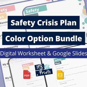 BUNDLE: Printable Safety Crisis Plan Worksheet for Therapists - Etsy