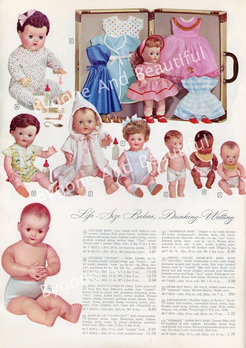 Vintage Image Toys 1955 Dolls Advertising Junk Journal Scrapbook ...
