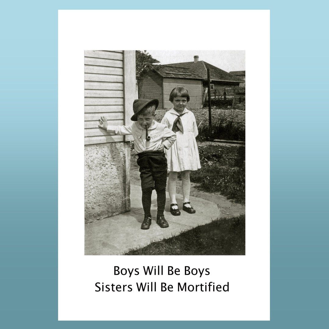 Funny Boys Vintage Photo Greeting Card (digital Download) - Etsy